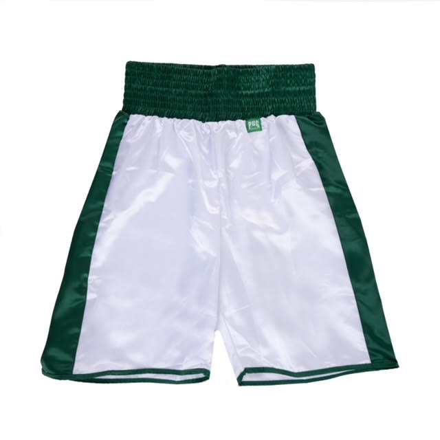 PUG ATHLETIC SHORTS-WHITE/GREEN – Champs Bxing ltd