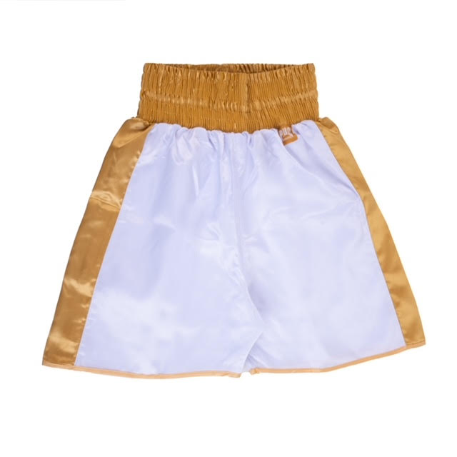 PUG ATHLETIC SHORTS-WHITE/GOLD – Champs Bxing ltd