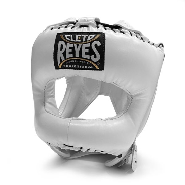 CLETO REYES HEADGUARD WITH NYLON POINTED FACE BAR-WHITE – Champs Bxing ltd